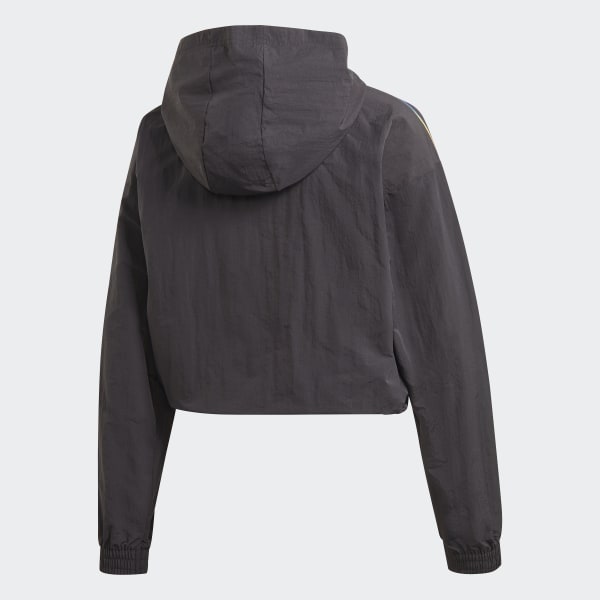 adidas Adicolor Half-Zip Crop Top - Black | adidas Australia