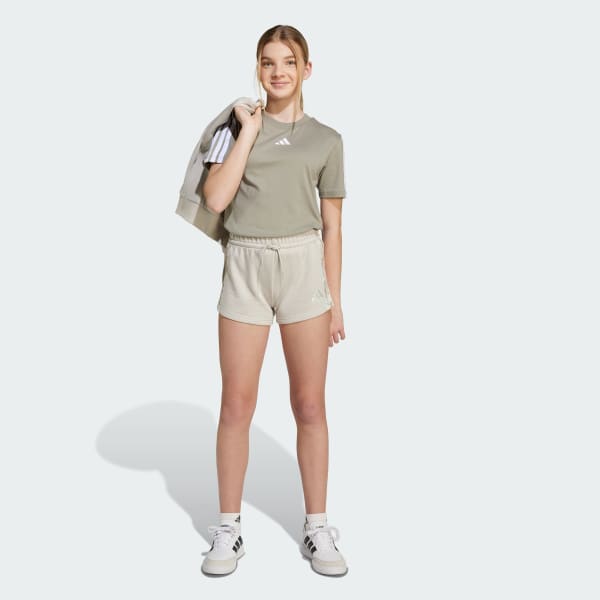 adidas Girls 3-Stripes Animal French Terry Shorts Kids - Beige | adidas UK