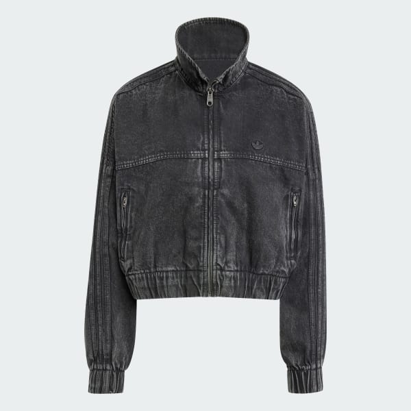 adidas Premium Essentials Denim Track Top - Black | adidas Australia