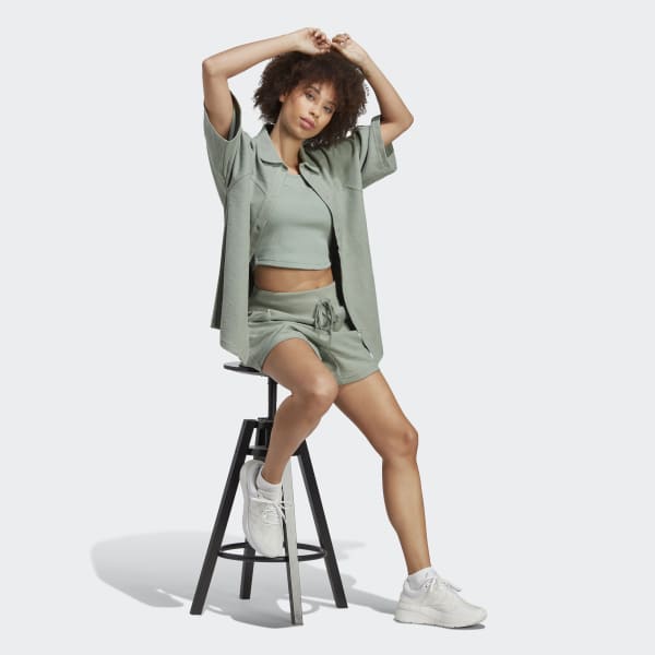 adidas Lounge Terry Loop Shirt - Green | Free Shipping with adiClub ...