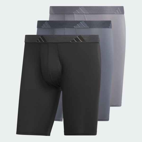 adidas Microfiber 3-Pack Long Boxer Briefs - Black | Free Shipping with ...