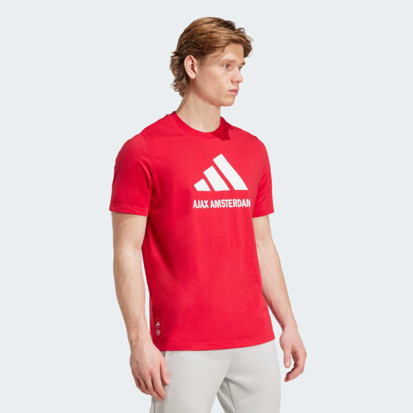 adidas Ajax Amsterdam Seasonal Graphic Tee - Red | Free Shipping with ...