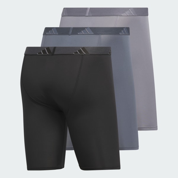 adidas Microfiber 3-Pack Long Boxer Briefs - Black | Free Shipping with ...