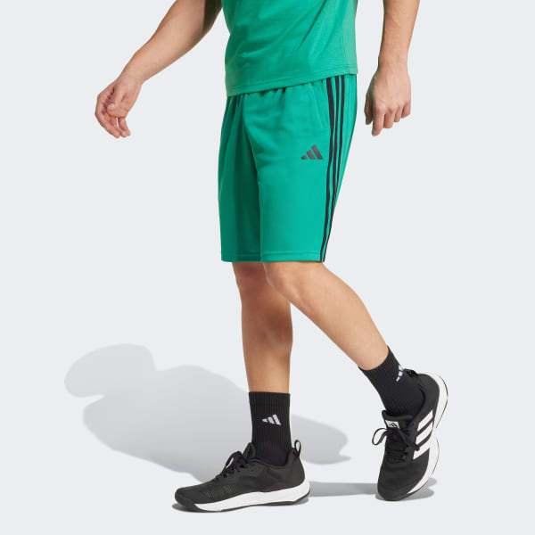 adidas Train Essentials Piqué 3-Stripes Training Shorts - Green | Free ...