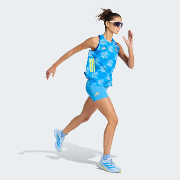 adidas Boston Marathon 2026 Running Tank Allover Print - Blue | Free ...
