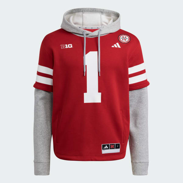 adidas Nebraska Cornhuskers Football Jersey Hoodie - Red | Free Shipping with adiClub | adidas US