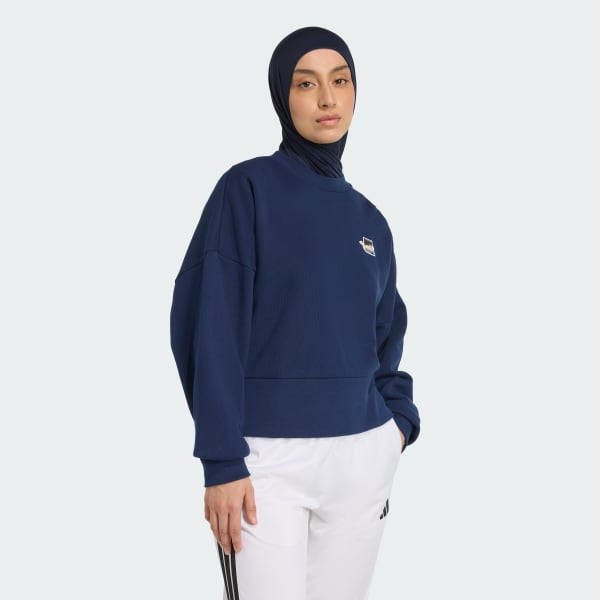 adidas Cat Patch Graphic Sweatshirt - Blue | Free Shipping with adiClub ...