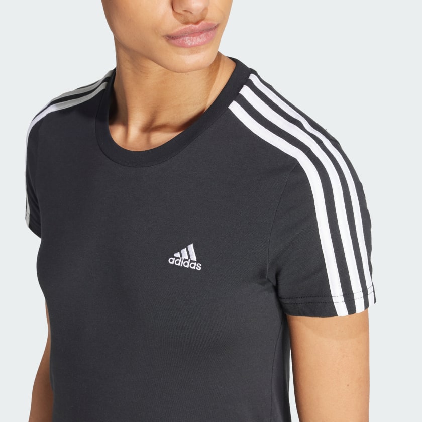 adidas women Essentials Slim 3-Stripes Tee | eBay