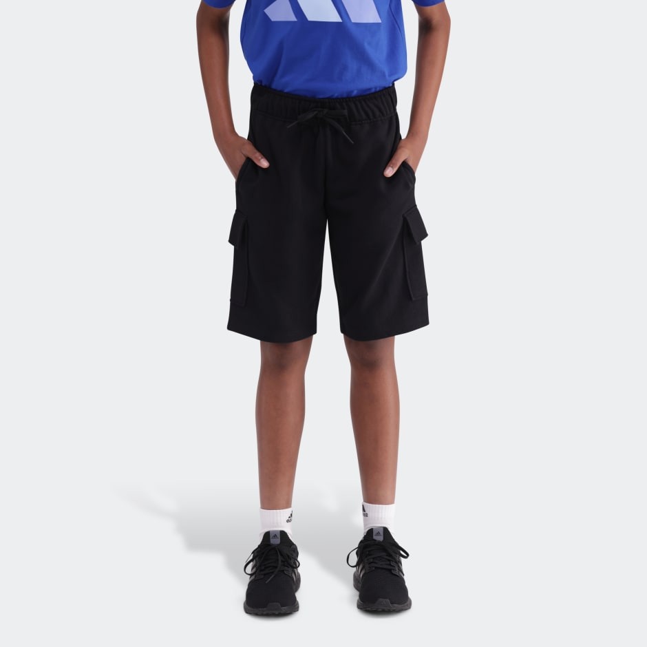Clothing - Essentials Cargo Shorts Kids - Black | adidas South Africa