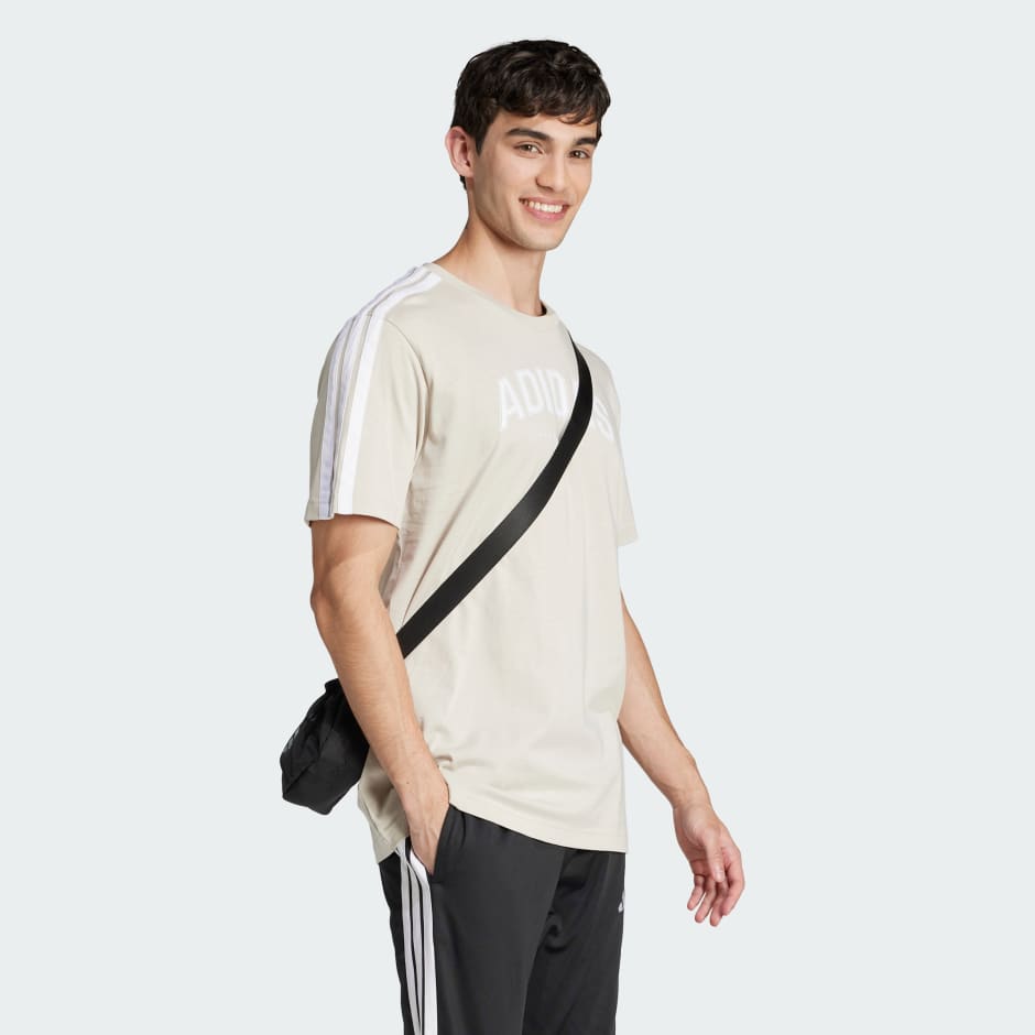 Codes Collegiate 線框圖案 T 裇 - 米色 | adidas香港官方網上商店