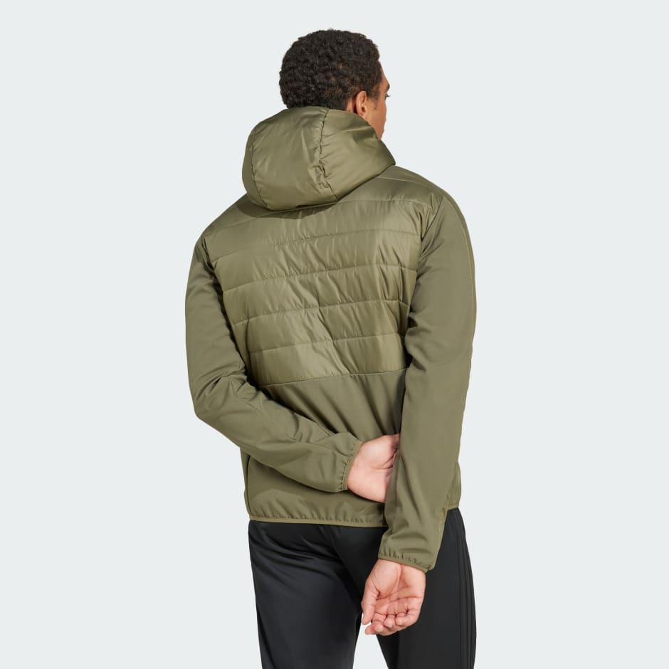 Clothing - Essentials 3-Stripes Insulation Hybrid Jacket - Green | adidas South Africa