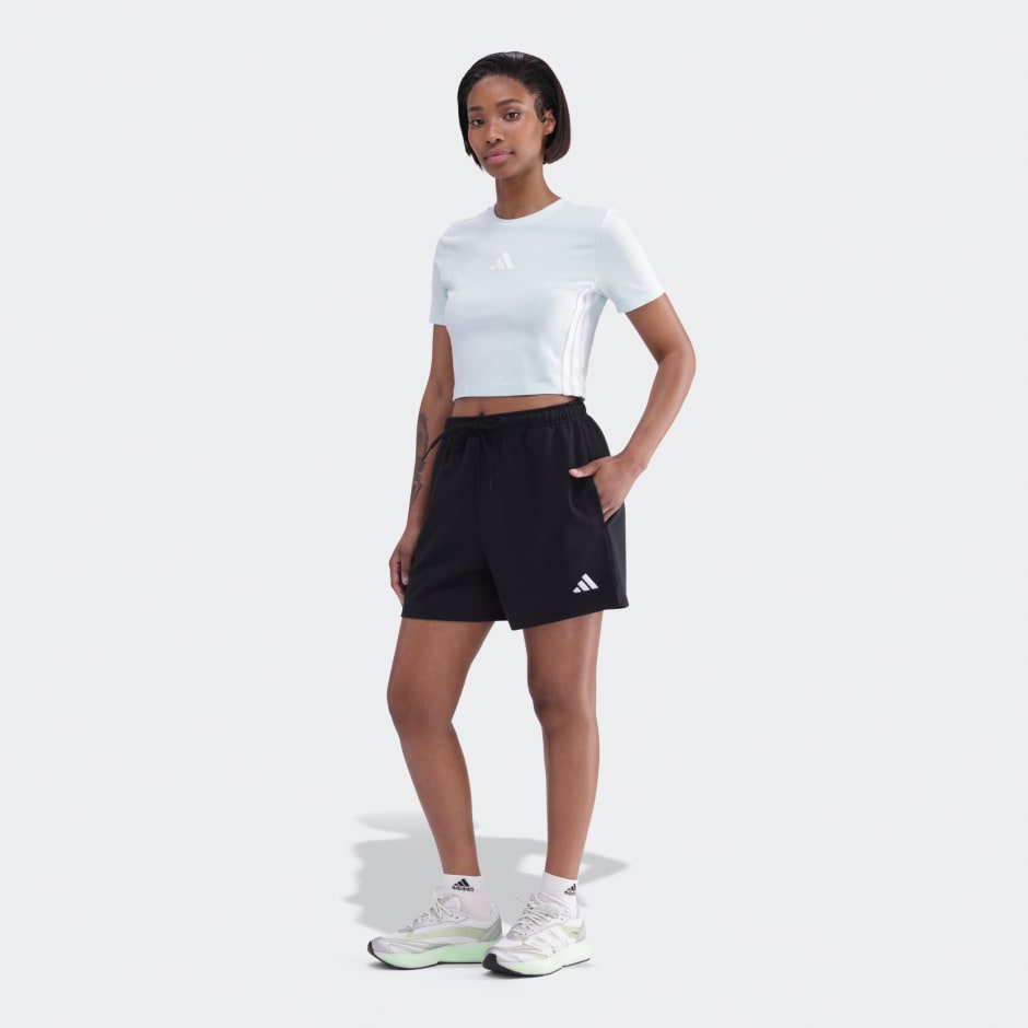 Clothing - Essentials Small Logo Feel Cozy Shorts - Black | adidas ...