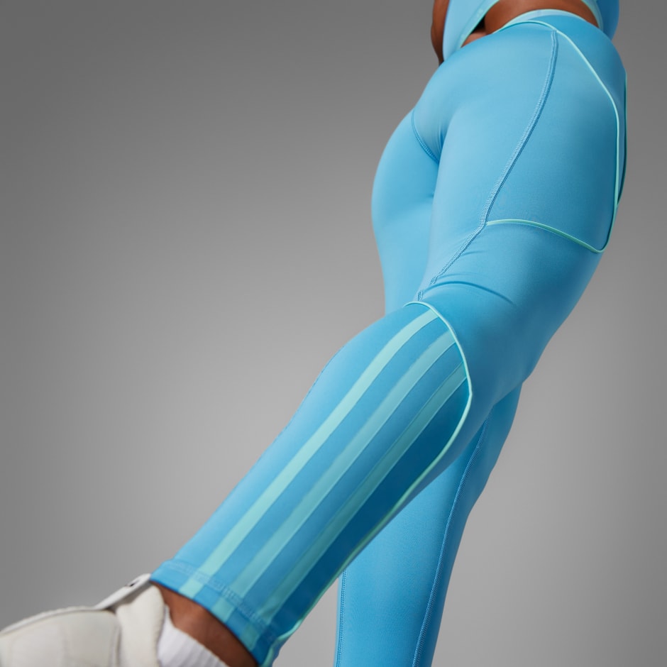 Adidas Hyperglam Color Pop Full Length Leggings Blue Adidas Gh
