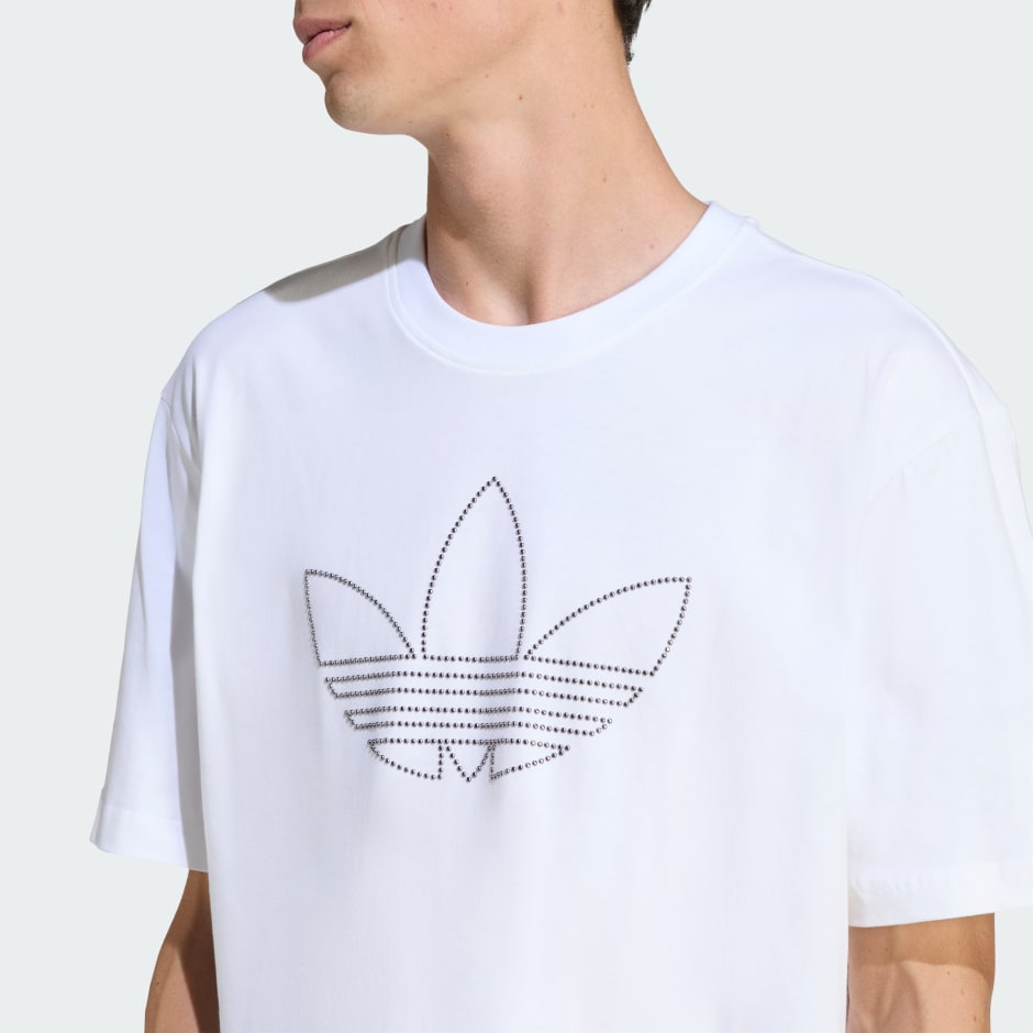 Clothing - STUDDED TEE - White | adidas South Africa