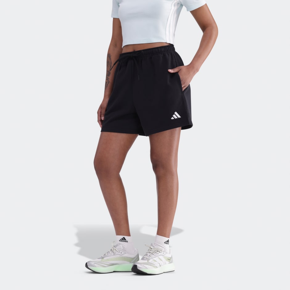 Clothing - Essentials Small Logo Feel Cozy Shorts - Black | adidas ...