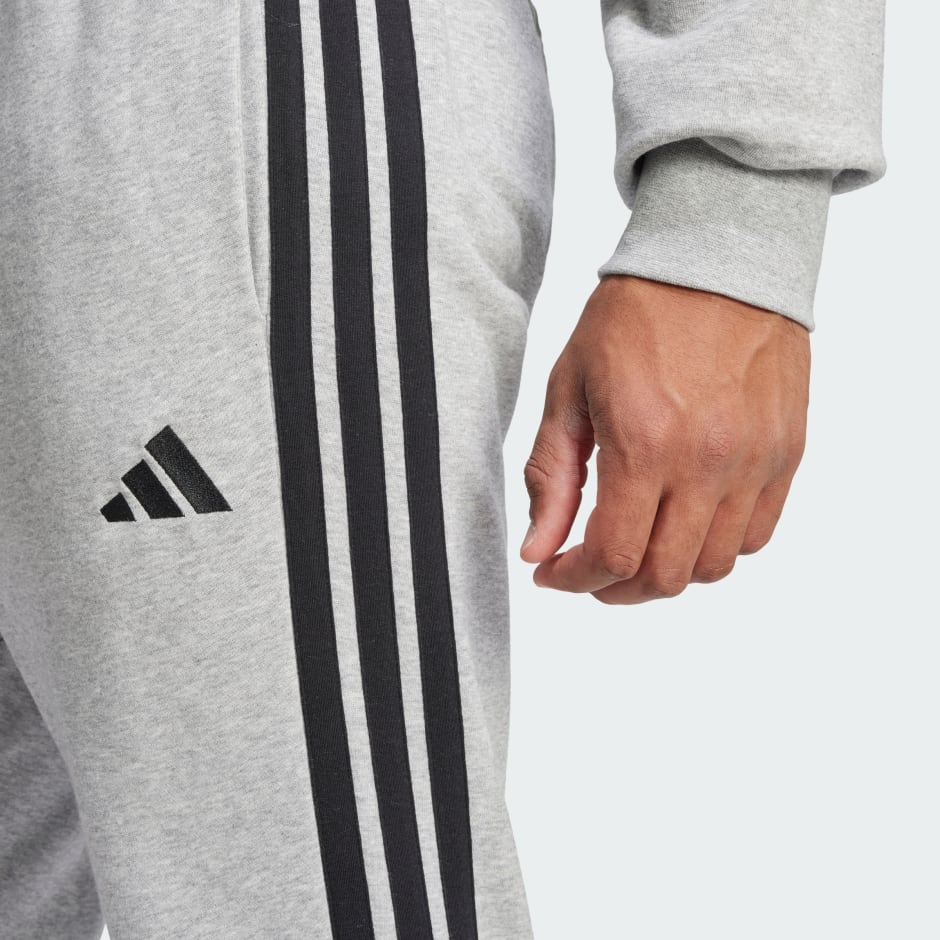 adidas Essential 3-Stripes French Terry Pants - Grey | adidas UAE