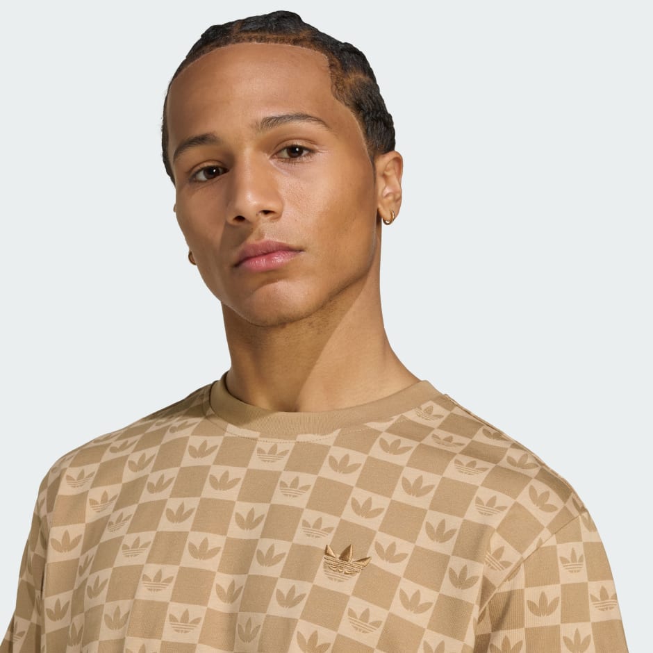Clothing - Monogram Loose Tee - Brown | adidas South Africa