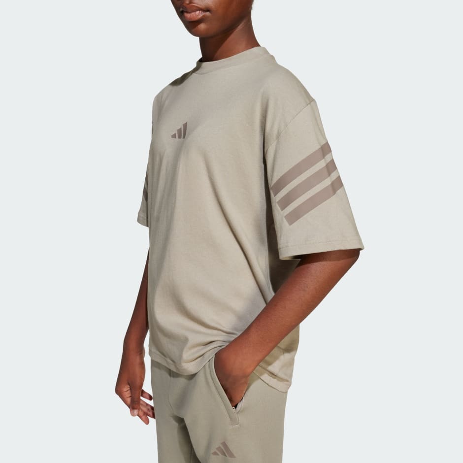 adidas Future Icons 3-Stripes Tee Kids - Beige | adidas UAE