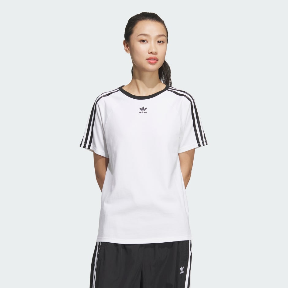 3-Stripes Cali Short Sleeve Tee - White | adidas Hong Kong 3-Stripes Cali Short Sleeve Tee - White | adidas Hong Kong