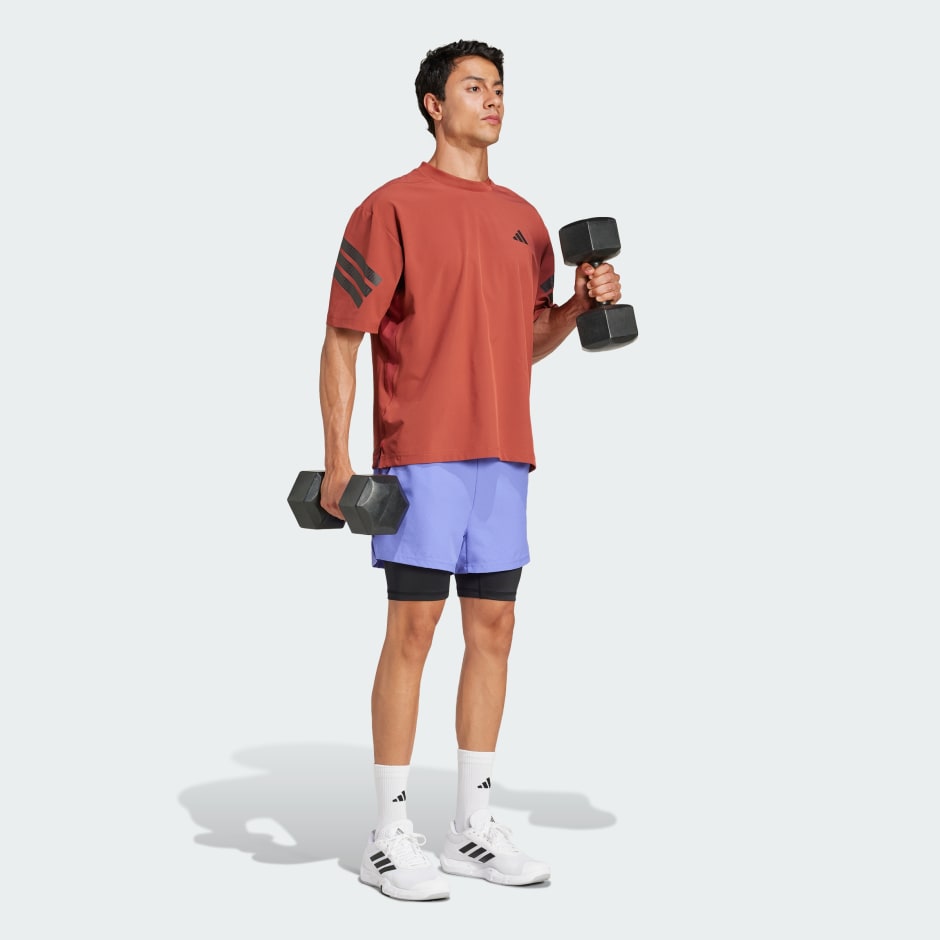 adidas Gym+ 3-Stripes Woven Pump Cover - Red | adidas UAE