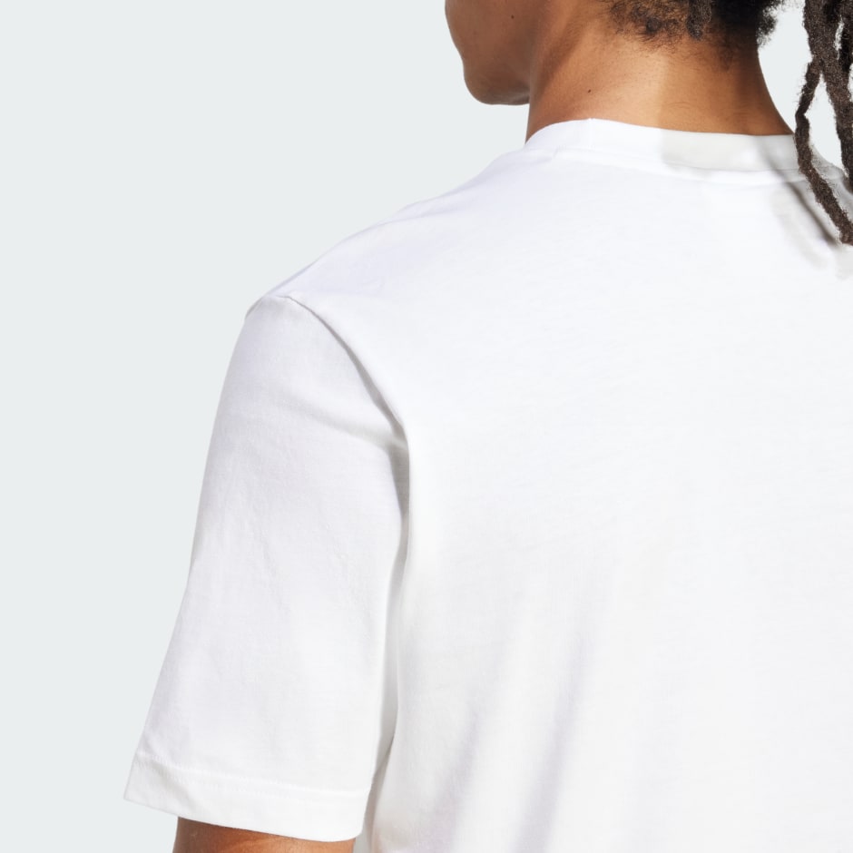 Essentials Small Logo Single Jersey Tee - White | adidas Hong Kong