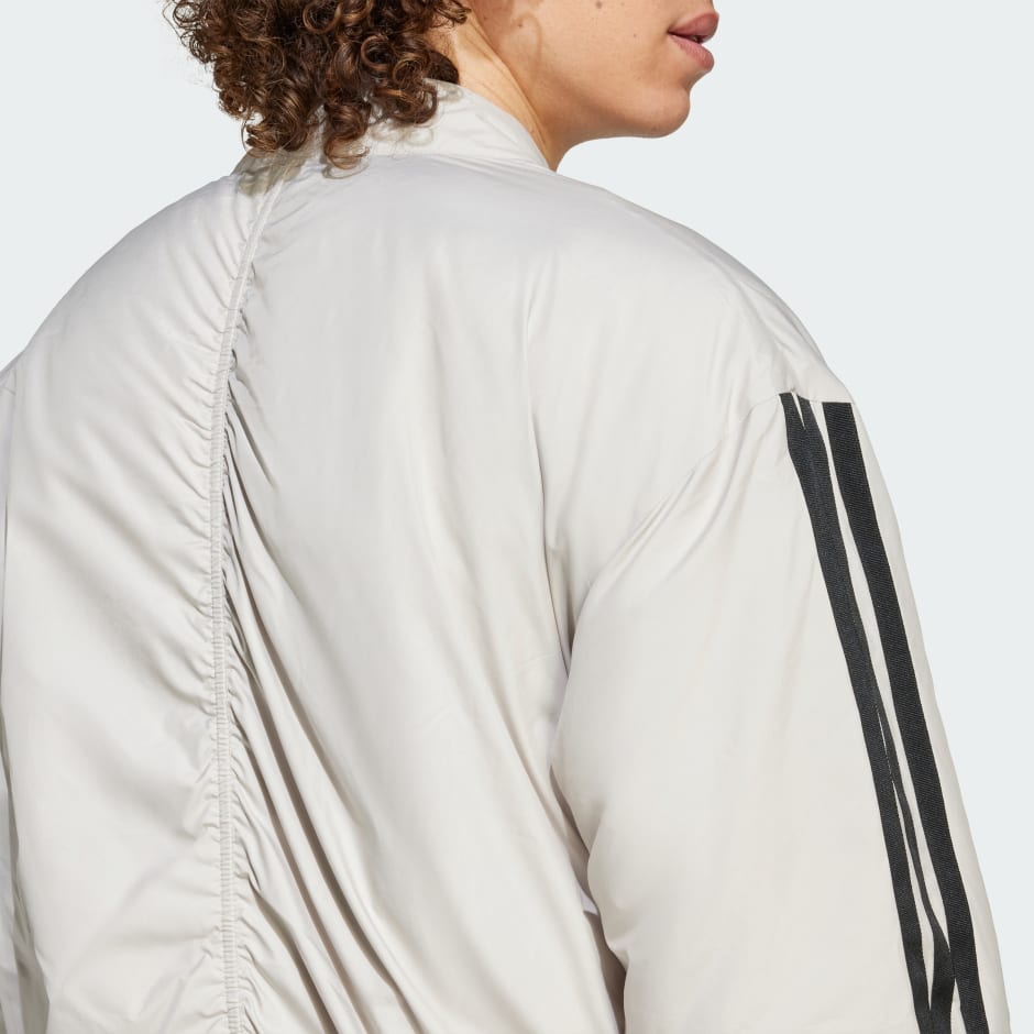 adidas Essentials 3-Stripes Insulated Bomber Jacket - Beige | adidas GH