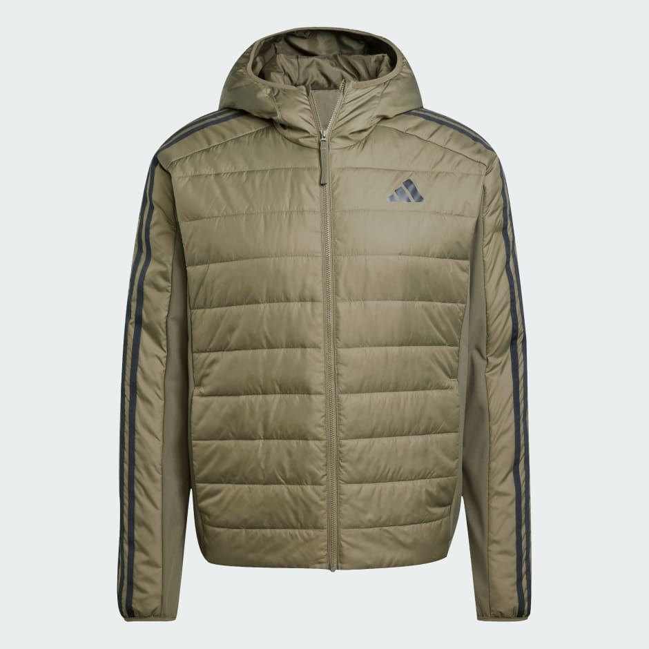 Clothing - Essentials 3-Stripes Insulation Hybrid Jacket - Green | adidas South Africa