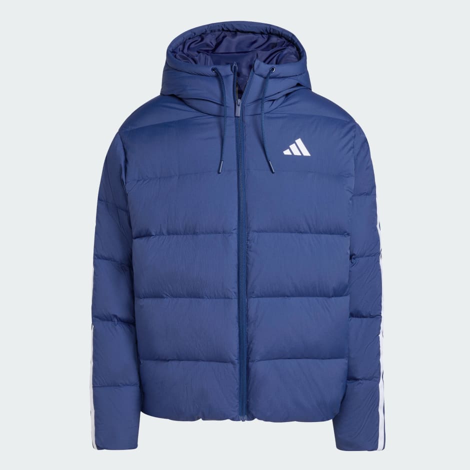 Men's Clothing - Essentials Climawarm 3-Stripes Puffer Down Hooded ...