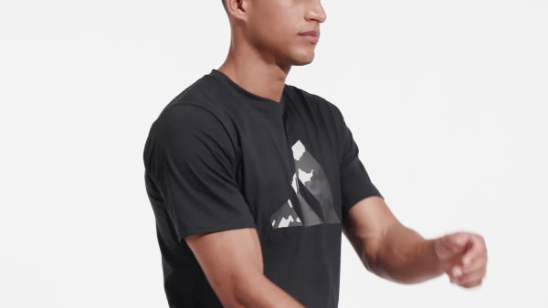adidas Train Essentials Seasonal Logo Training Tee - Black | Free ...