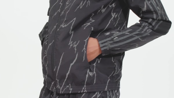 adidas Allover Print SST Track Top - Black | Free Delivery | adidas UK